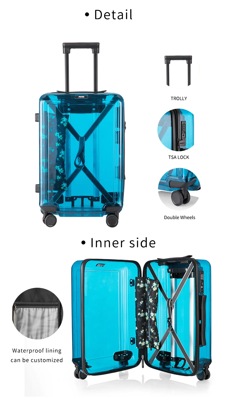 Transparent Smart Aluminum Trolley Bags - Travel Stylishly