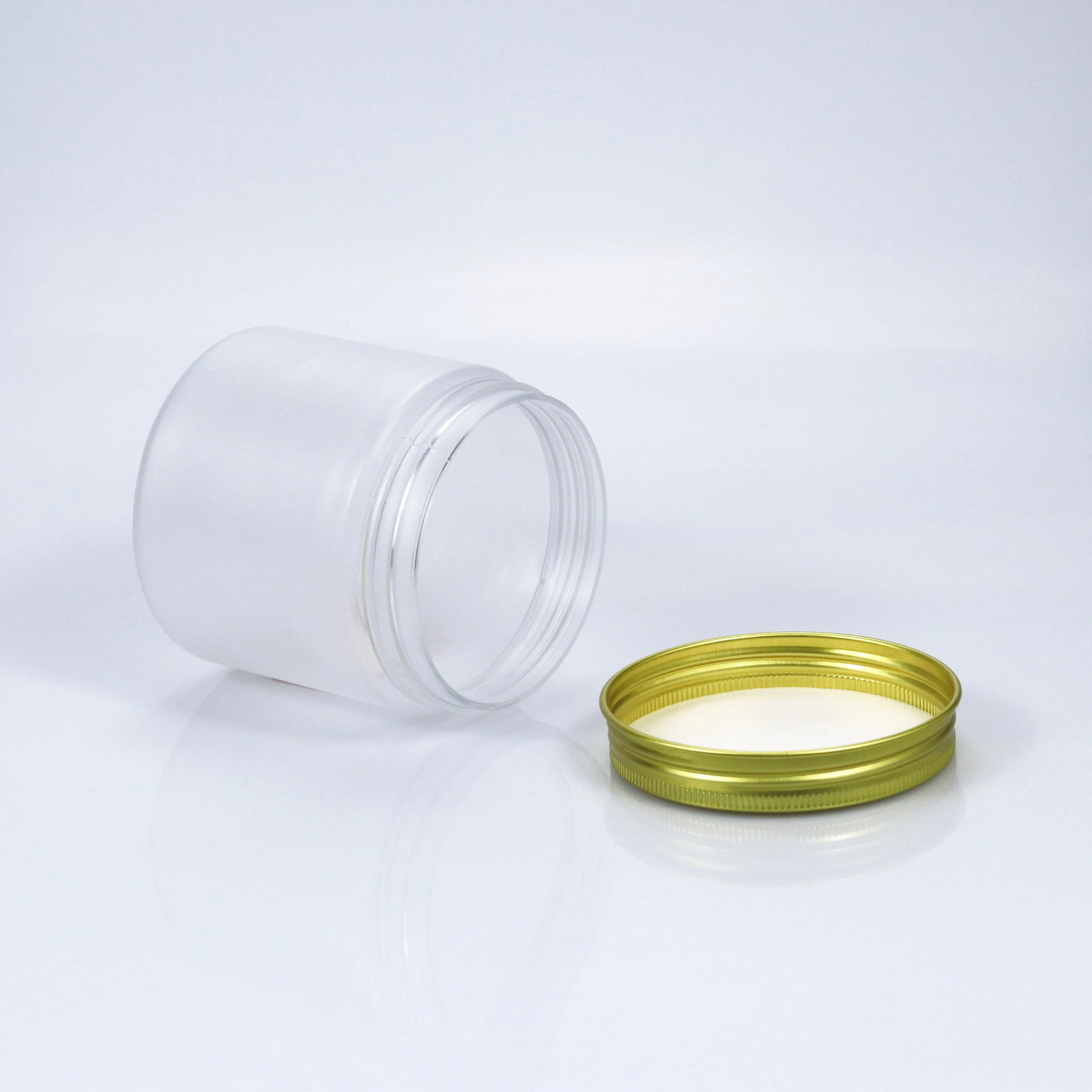 PET Plastic Cream Jars with Aluminum Lids - Various Sizes