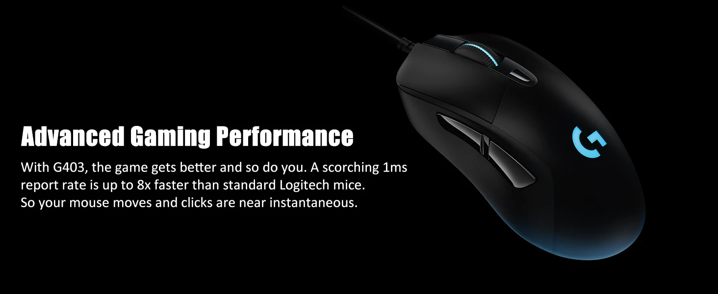 Logitech G403 Hero 25K Gaming Mouse Lightsync RGB Lightweight Braided ...