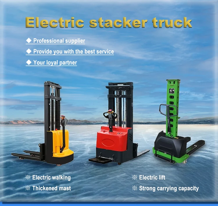 1000kg Portable Truck Cargo Load Unload Self Lifting Semi Electric Stacker Self Loading Pallet ...