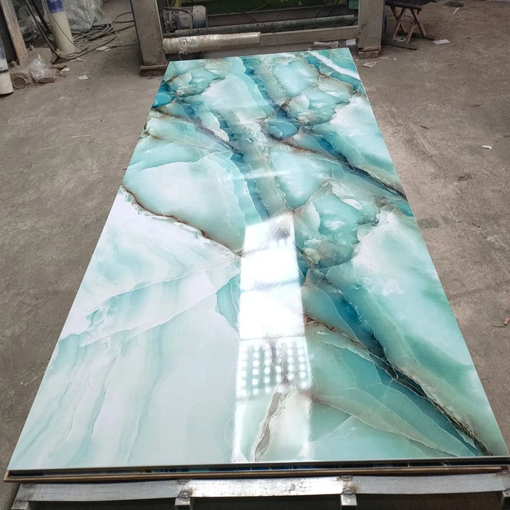 3mm High Glossy Marmol Pared PVC Wall Panel Waterproof Impermeable UV ...