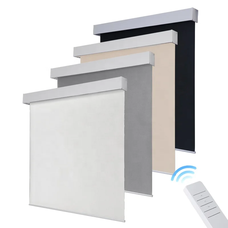 Perfect 100% Polyester Sunscreen Fabric Modern Motorized Remote Roller ...