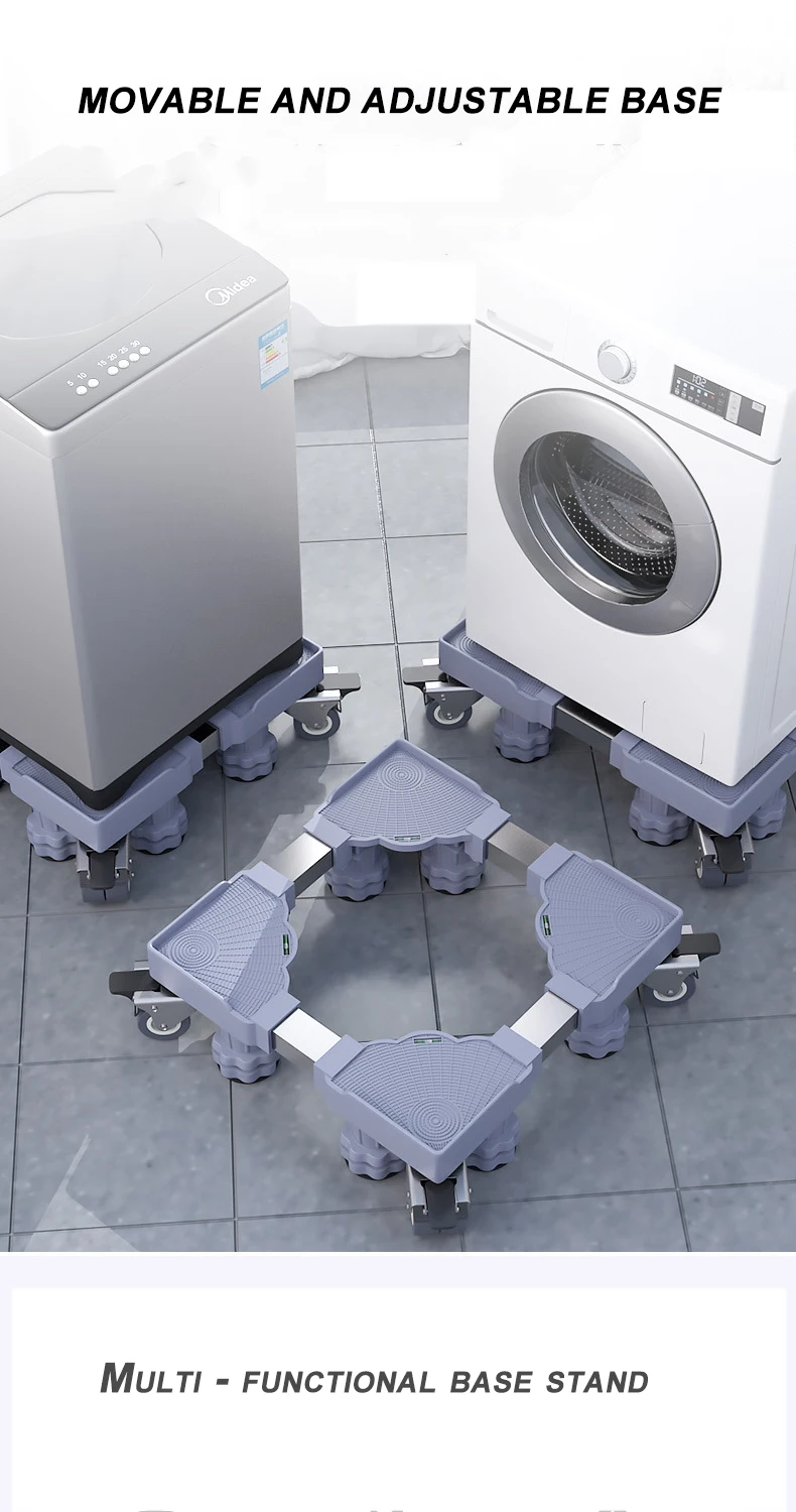 Movable Washing Machine Stand Adjustable Washing Machine Base With ...