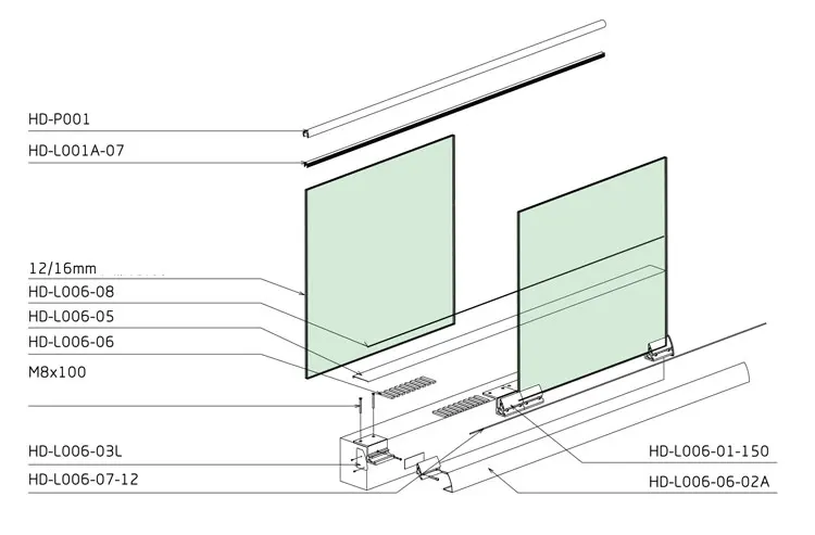 HDSAFE Deck Side Mounted Balcony Railing U Channel