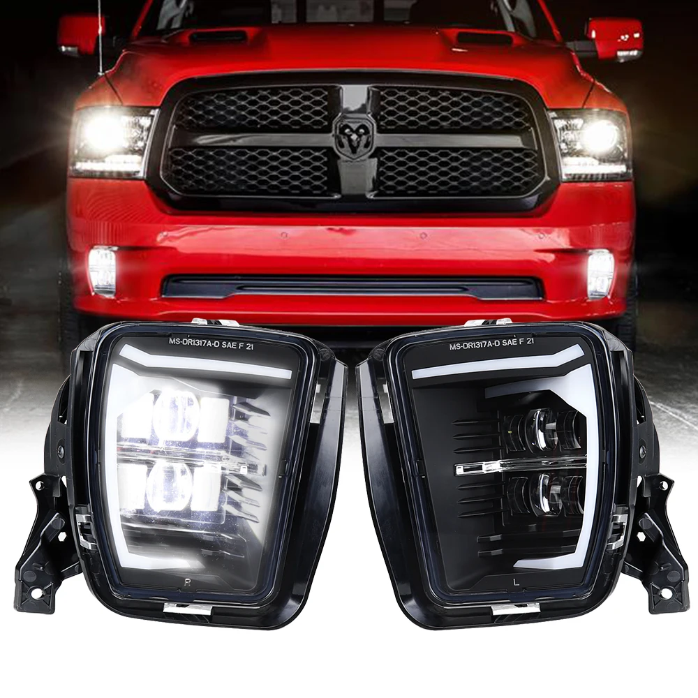 Drl Led Fog Lights Bumper For Dodge Ram 1500 2013 2014 2015 2016 2017 ...