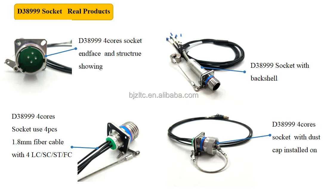 D38999 Series Fiber Optic Connectors - 12cores Cable Assembly