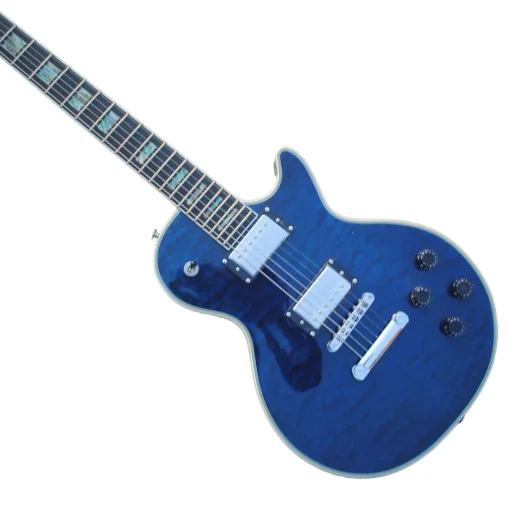 Custom shop ,electric guitar, blue color double tiger flame top gitaar ...