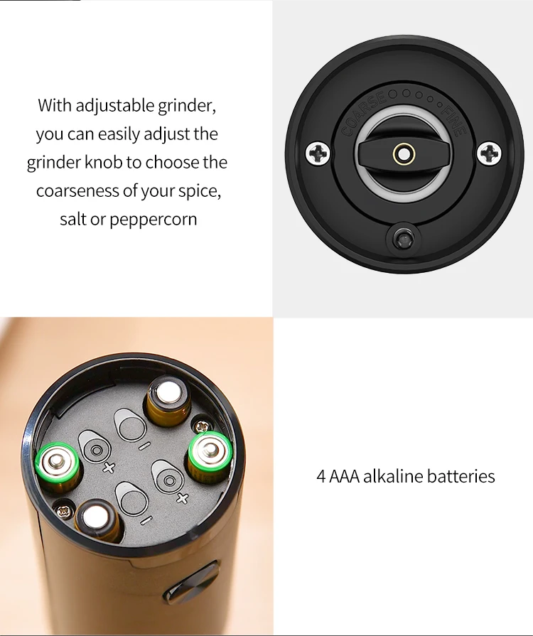 Eco-friendly Kitchen Utensils 70ml Automatic Grinder Electric Mace Salt ...