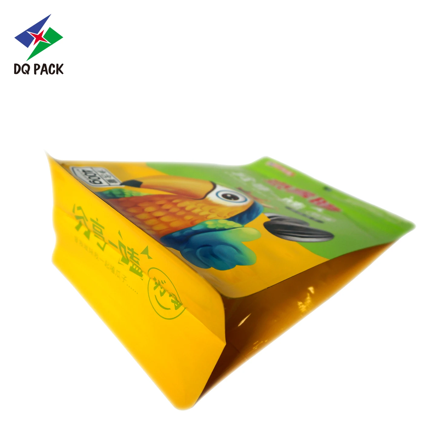 DQ PACK Food Grade Quad Seal Bag Flat Box Bottom Stand up Zipper Pouch ...