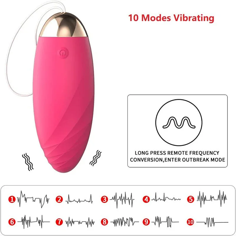 Wholesale 10 Frequencies Wireless Remote Control Wearable Vibrator USB ...