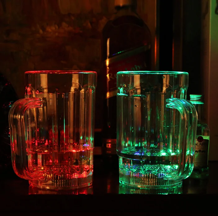 Luminous Straight Beer Mug Luminous Pineapple Cup Luminous Gift LED Water-sensitive Luminous Cup ...