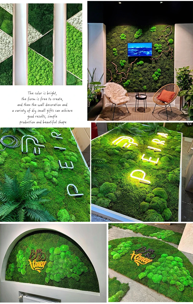 Real Moss Wall Panel Preserved Moss Handmade Panel Customized Moss ...