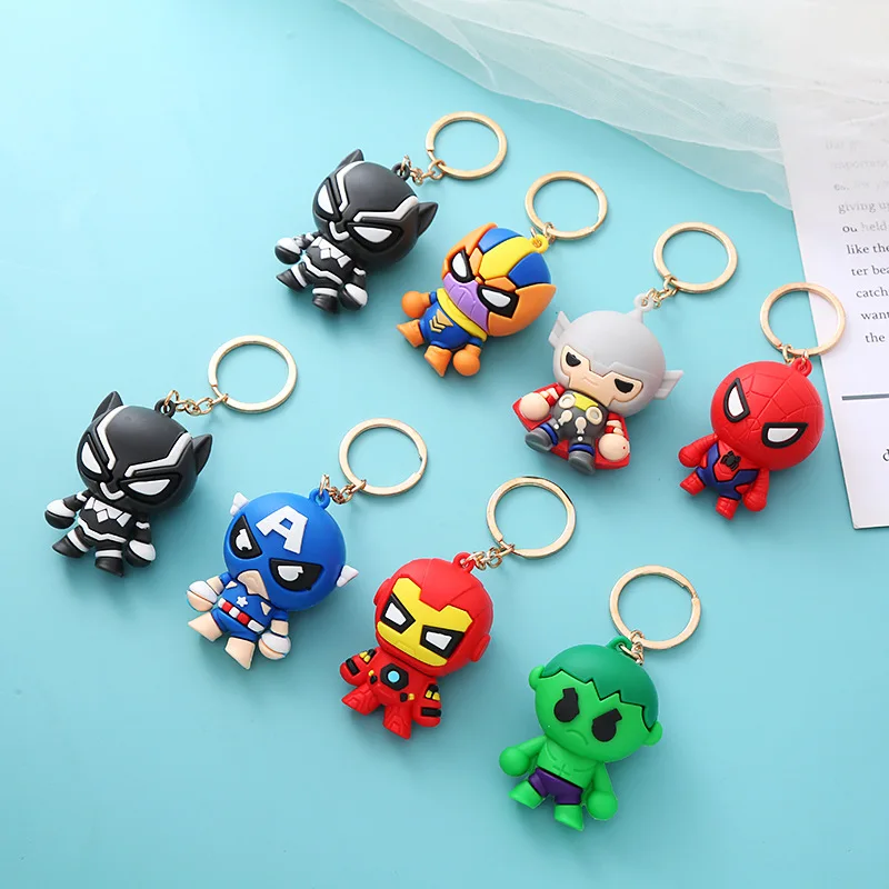 Marvel Keychain Cool Cartoon Spider Man Captain America Iron Man ...