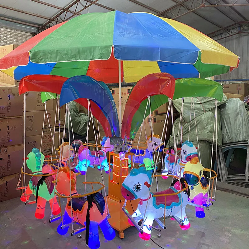 Hot Sale Portable Luminous Turning Horse Amusement Park Ride Kids ...