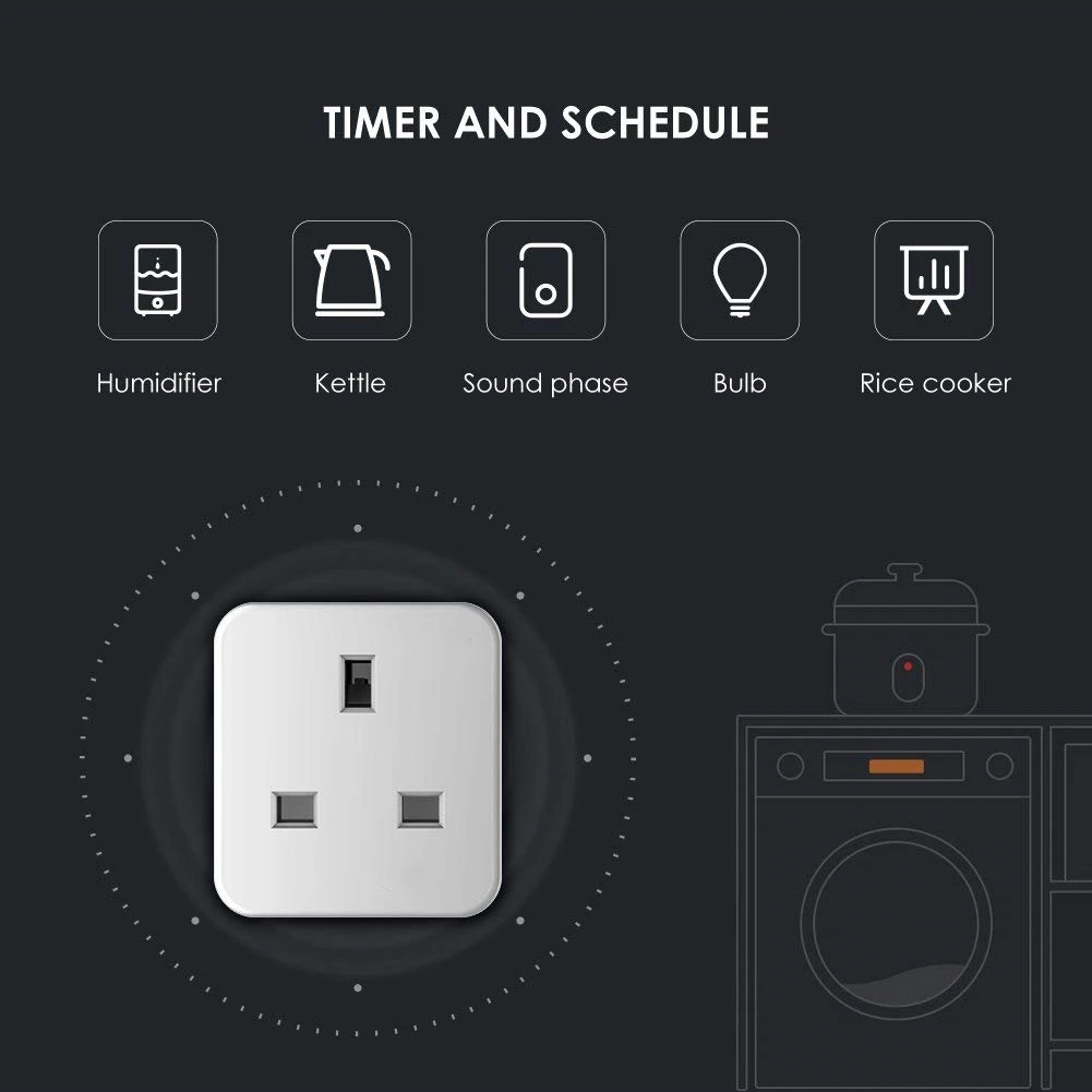 13A Tuya Smart UK Wifi Plug - Wireless Control & Energy Monitoring