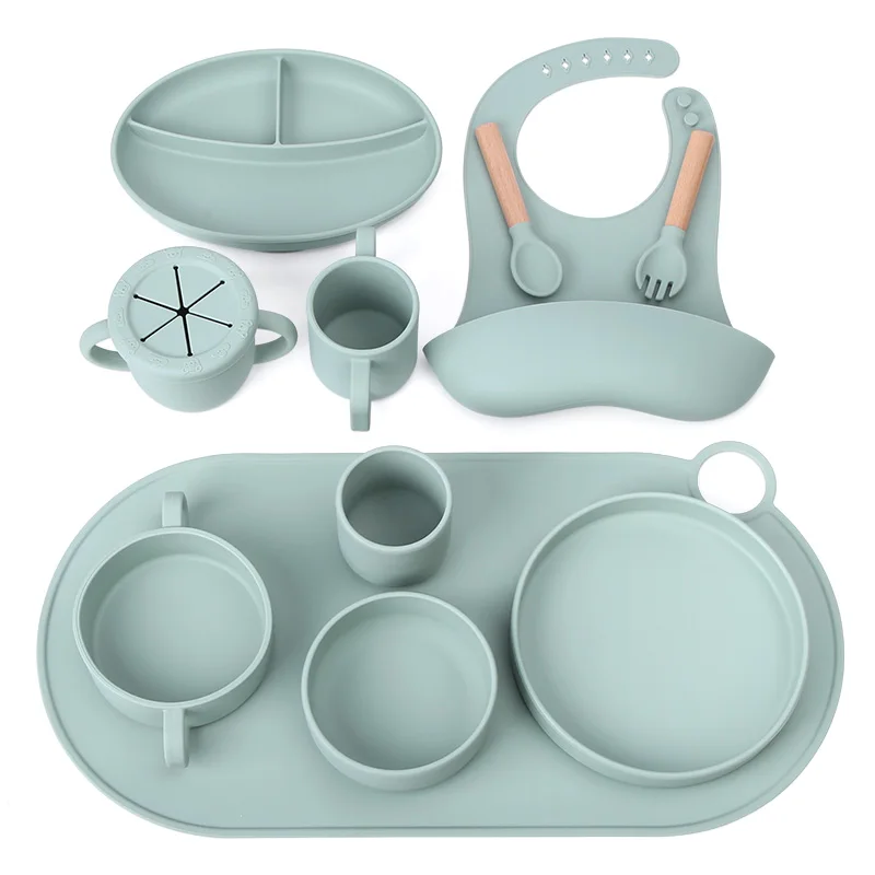 Kids Toddlers Weaning Eating Set - Eco-Friendly Silicone