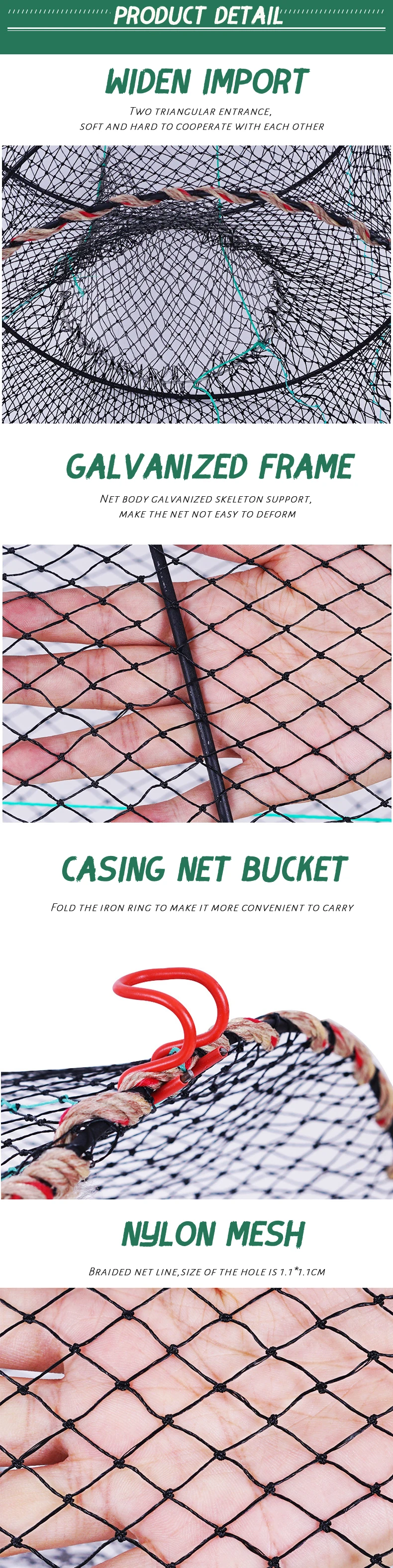 Newbility Fishing Net - Shrimp Crab Trap Nets - Portable & Durable
