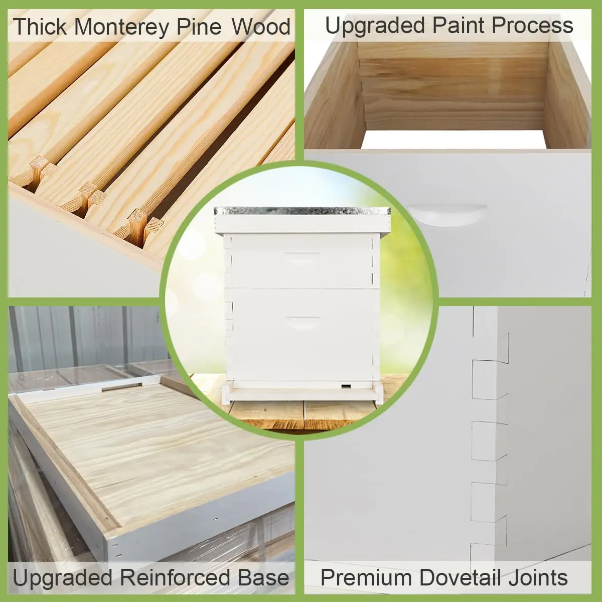 Langstroth Beehive Kit 10 Unassembled White Painted Frames Wooden ...