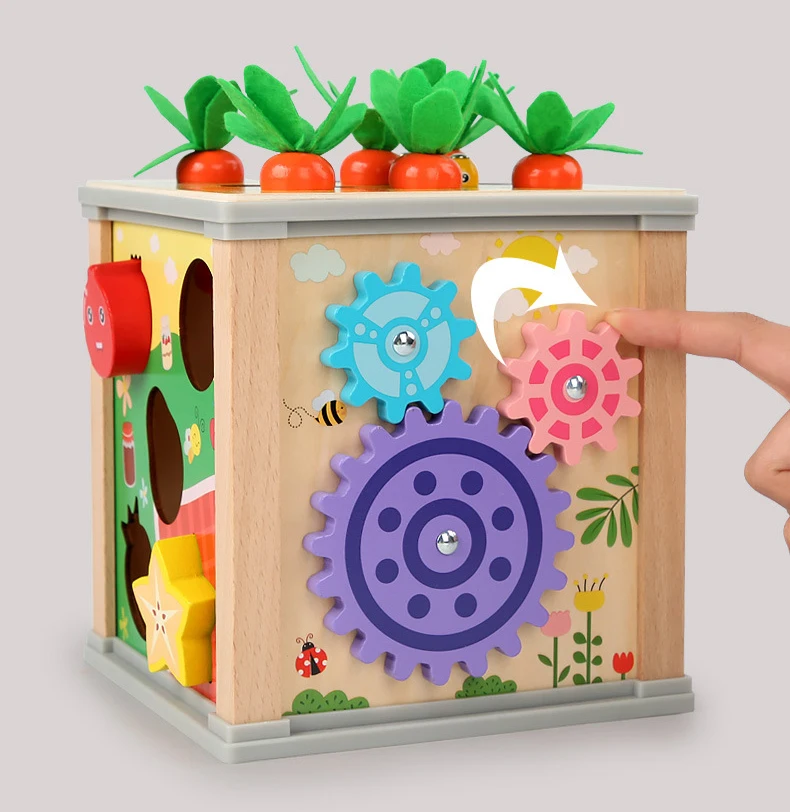 Montessori Multi-functional Shape Matching Puzzle Catch Worm Pull ...