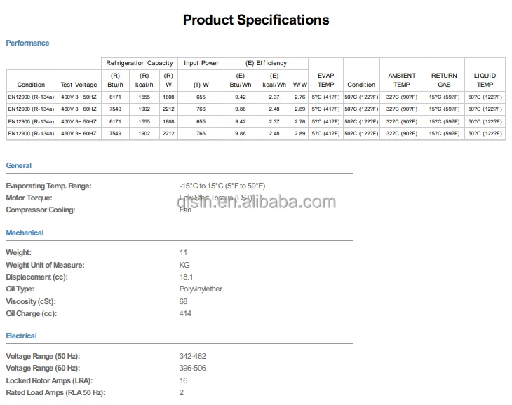 Tecumseh HBP/AC Compressor RKA5480YXG - Reliable Performance