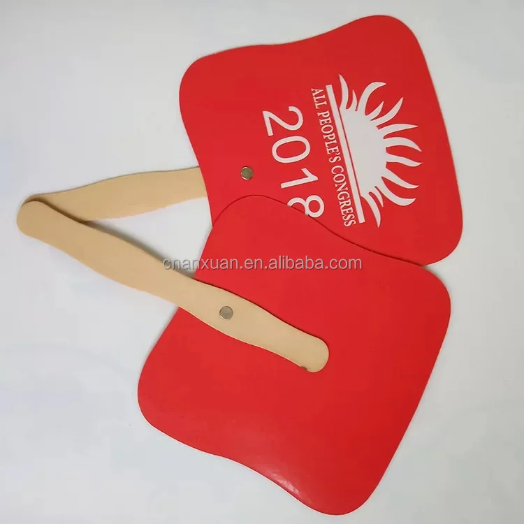 Customs Advertising Paper Hand Fans With Wooden Handle - Buy Film ...