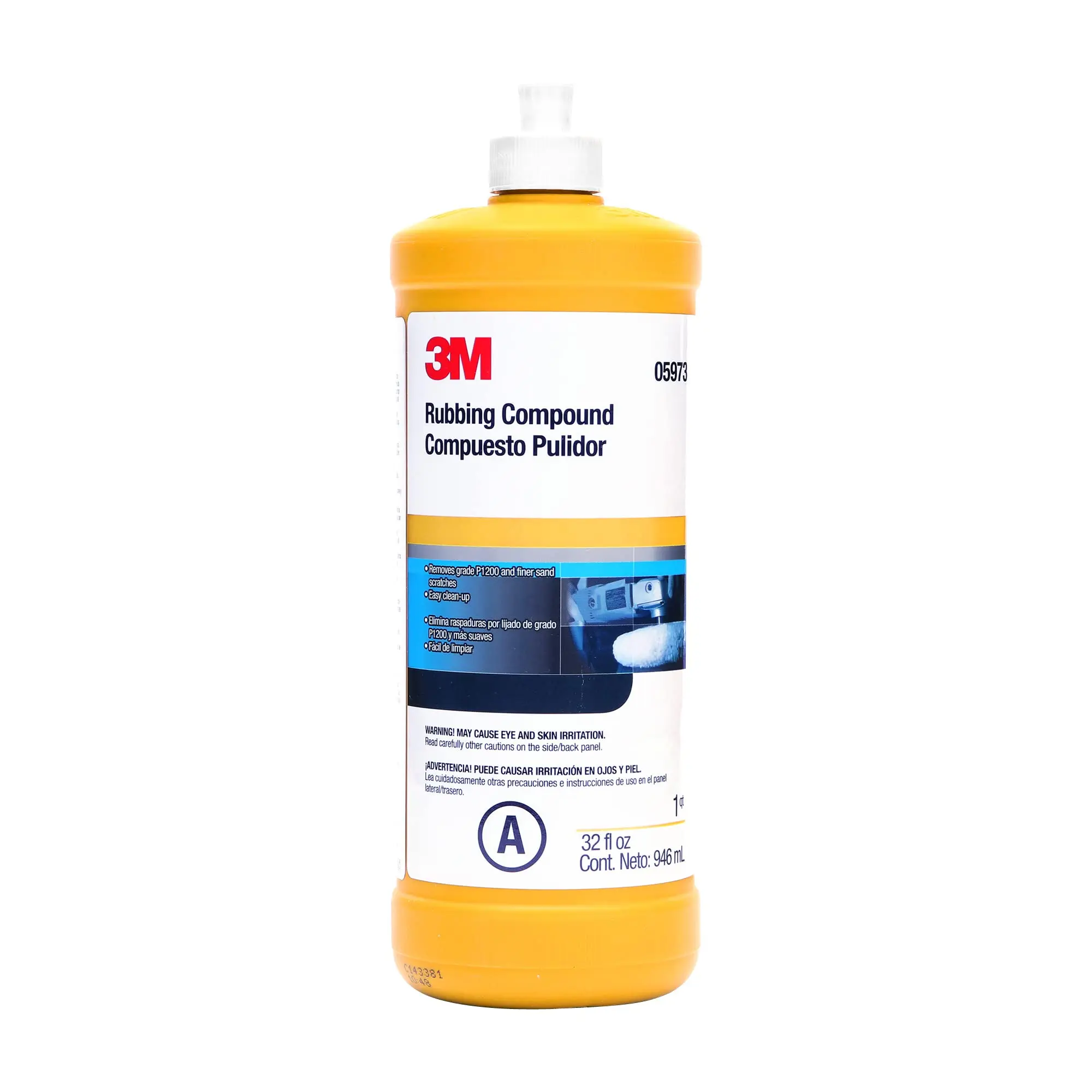 3M Rubbing Compound, 05973, Liquid Formula High Quality 1 qt 32 fl oz ...