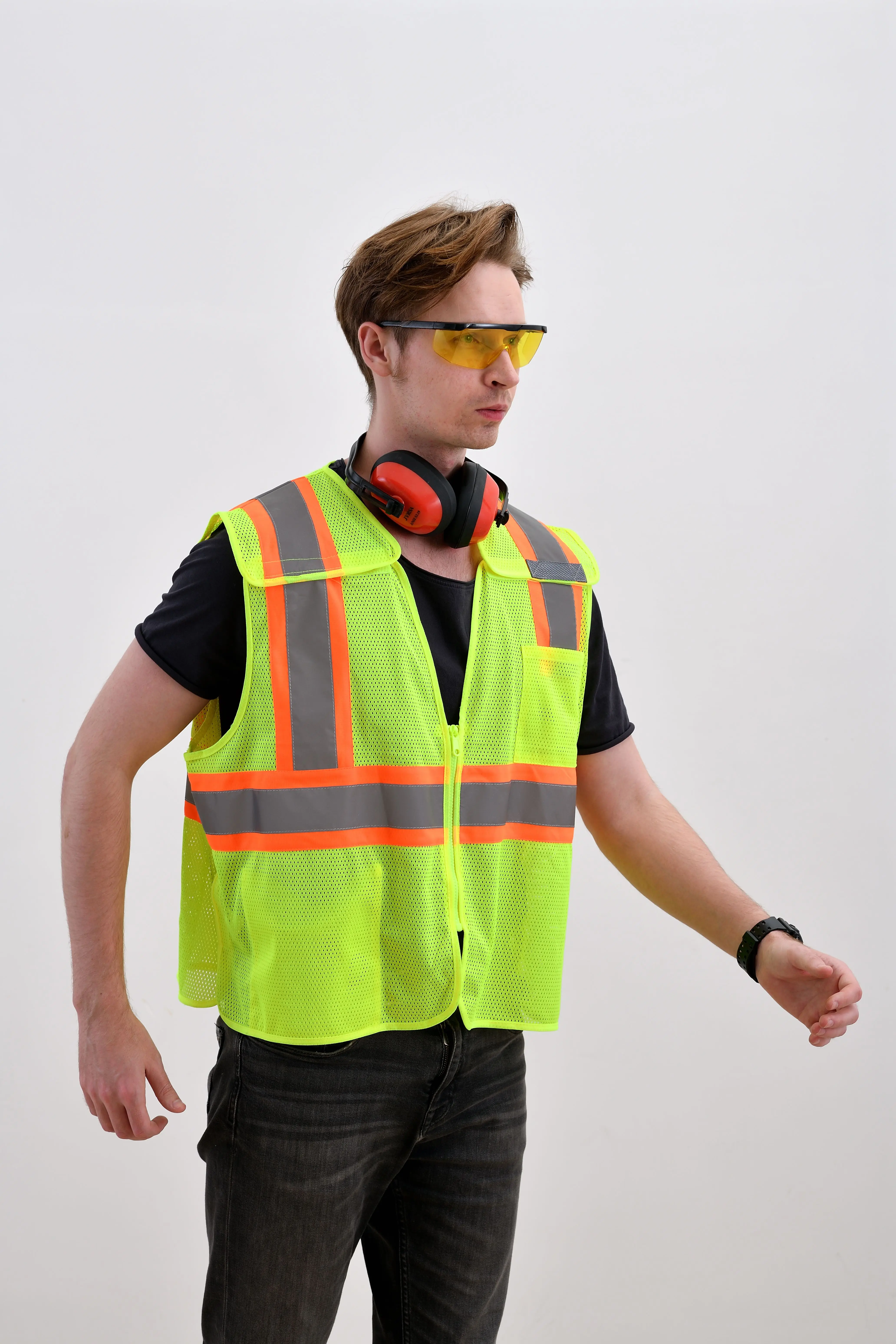 Ansi Two-tone Reflective High-visibility Mic Tab 5 Point Zipper Closure ...