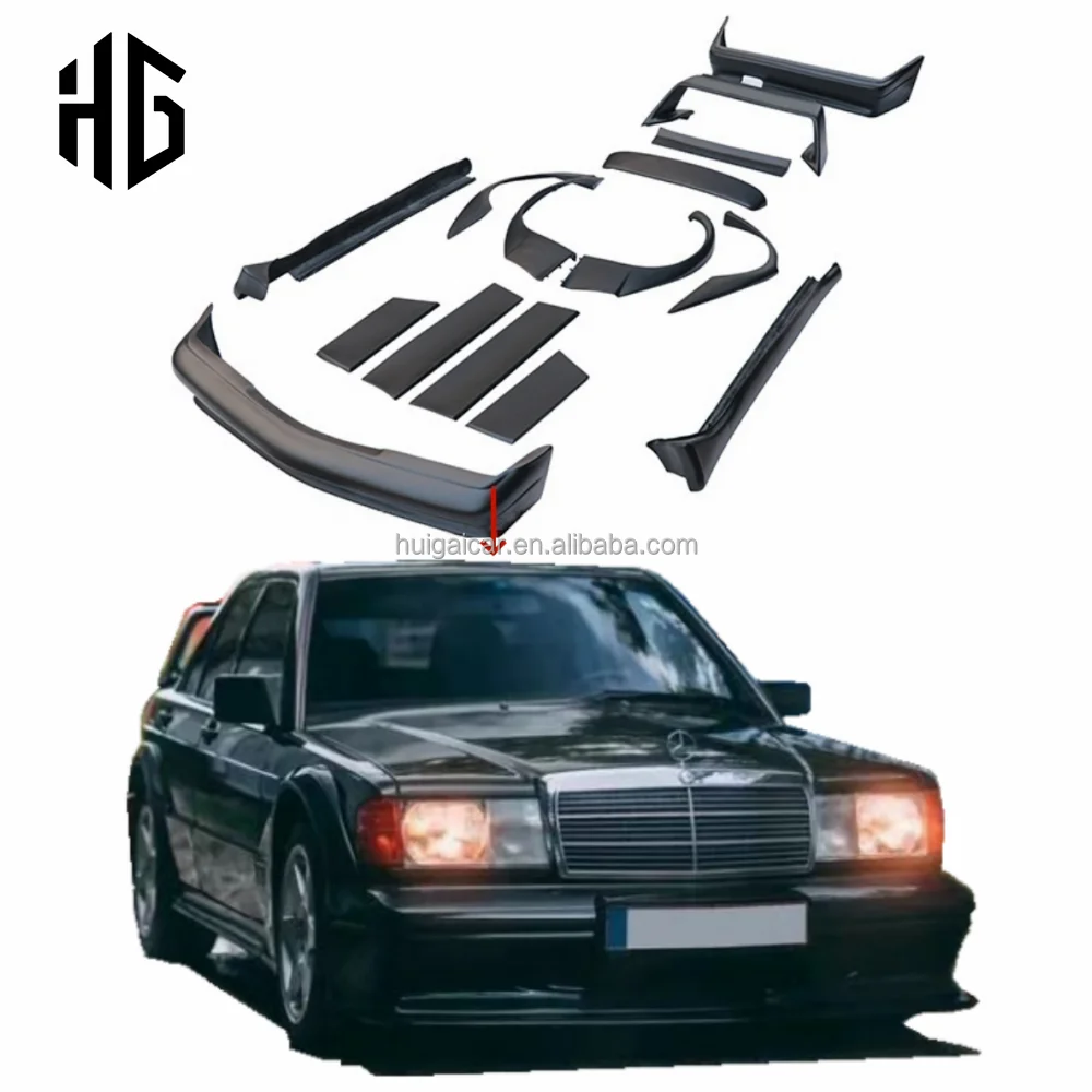 For Merced Bens C Class Fiberglass Front Rear Bumper Kit To 190e Evo Ii ...