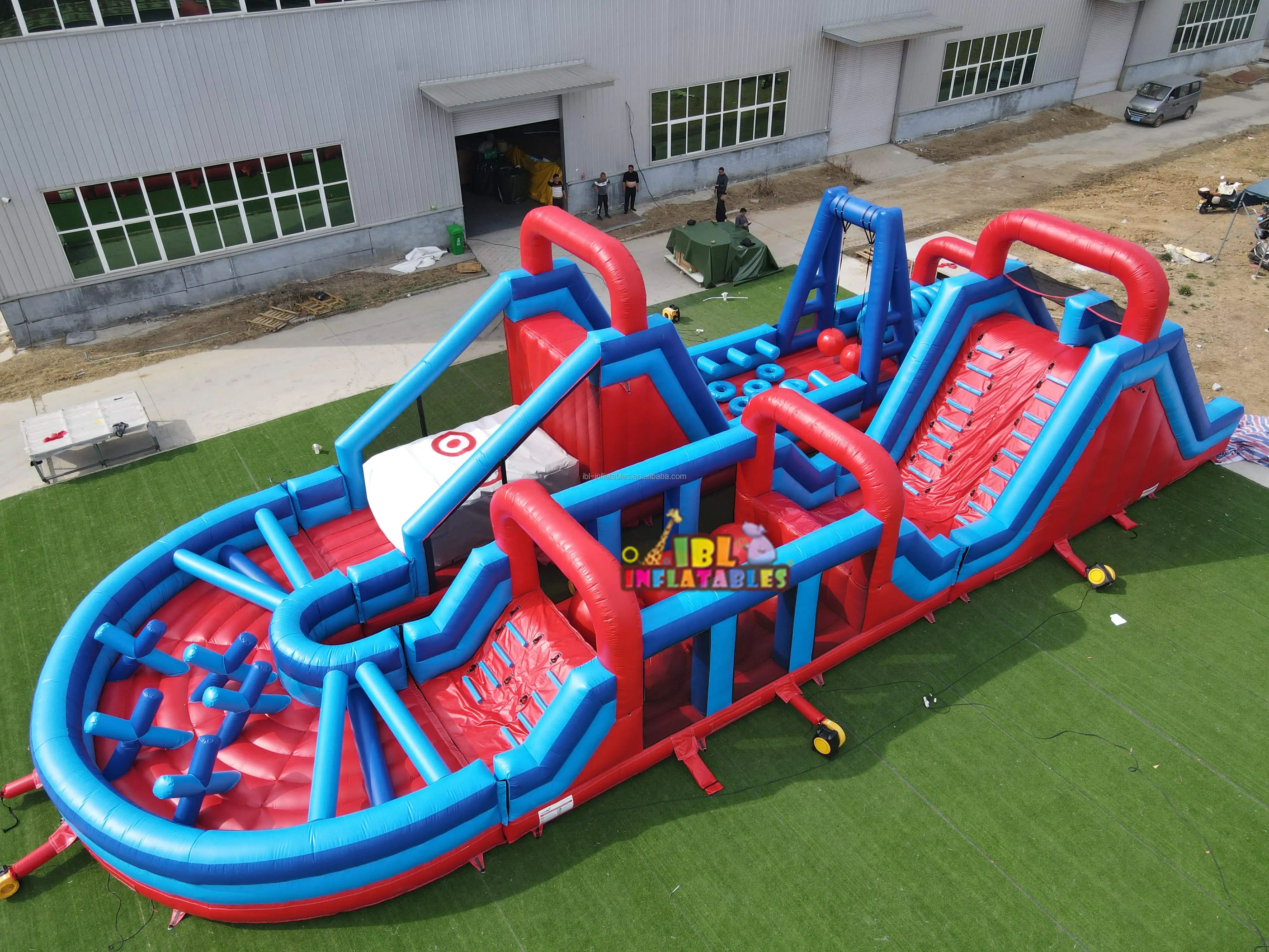 Portable U-Shaped PVC Inflatable Assault Course 23x8.6m for Boys ...