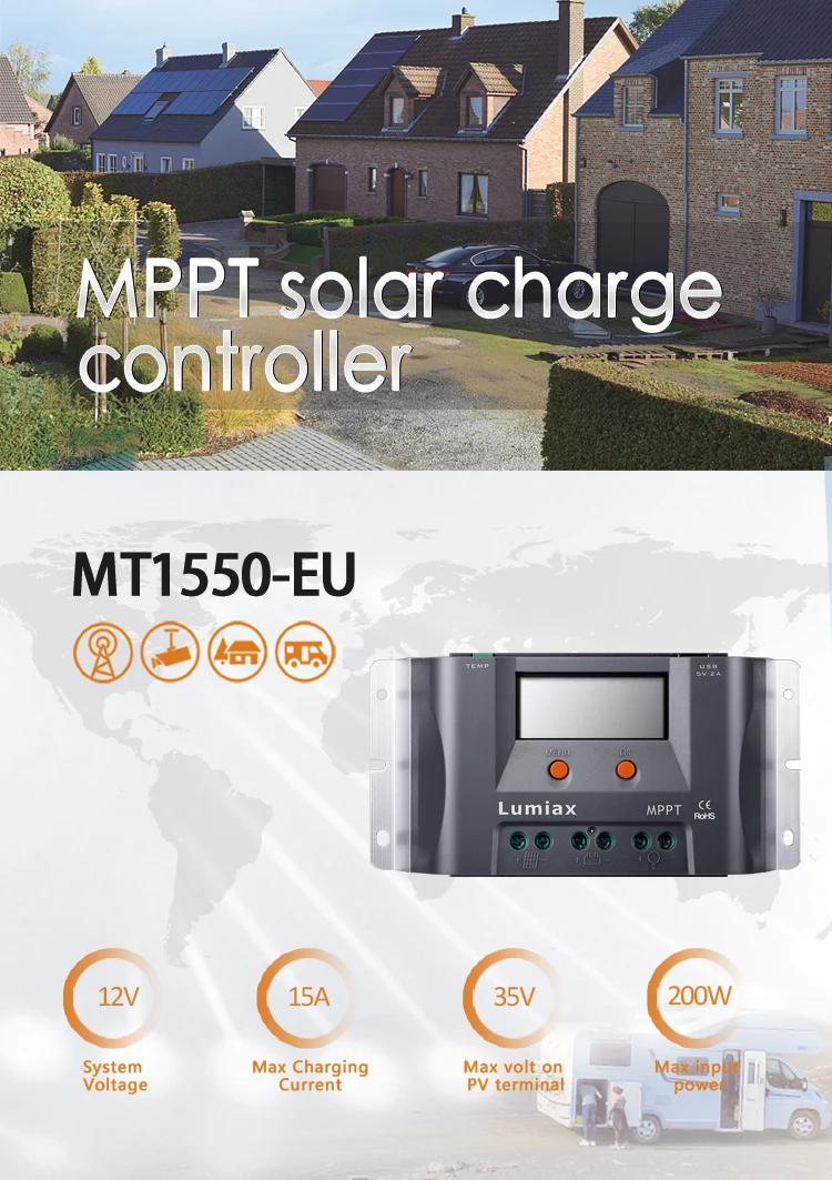Lumiax 12v 24v 10a 15a Mppt Solar Charge Controller With Lcd Display ...