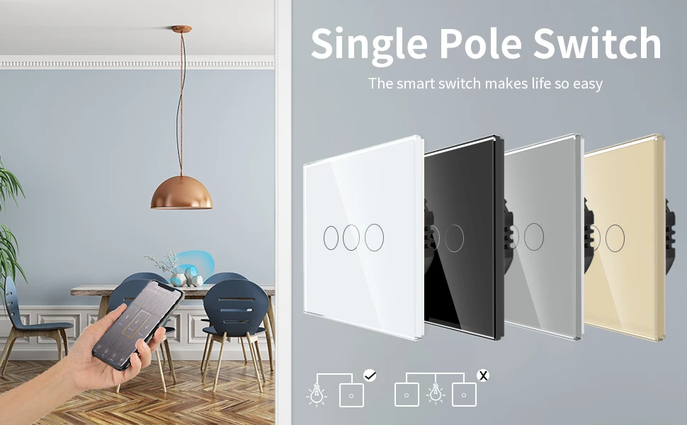 Bingoelec EU 1/2/3/4 Gang Switches - Smart, Touch Control