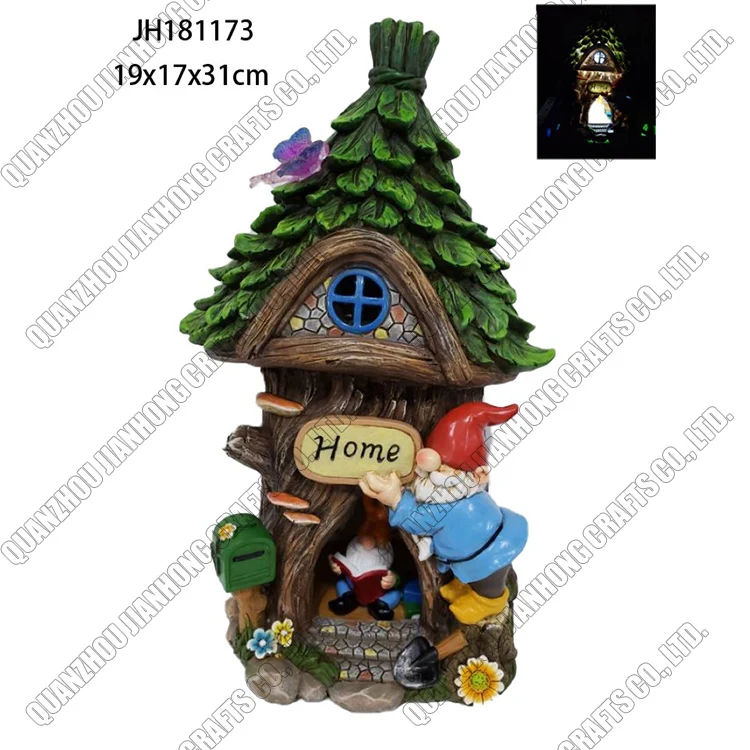 Resin Lighted Large Tree Stump Fairy Garden Decoration Houses - Buy ...