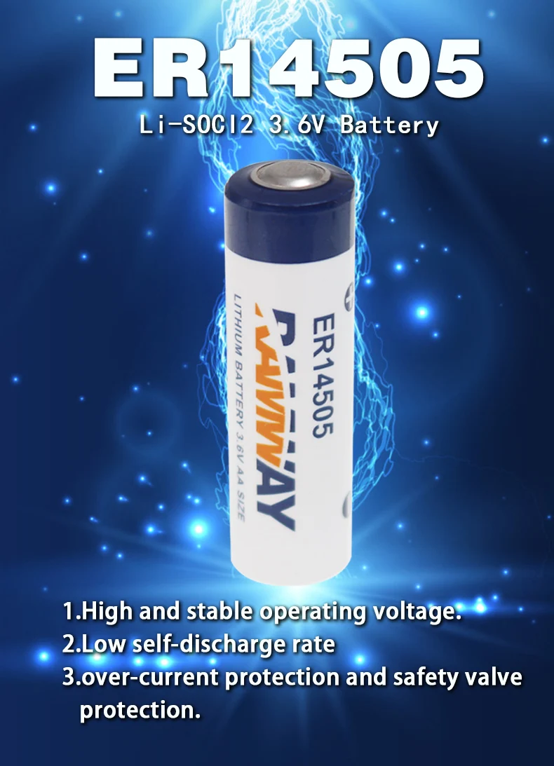 RAMWAY ER14505 3.6V AA Lithium Battery 2700mAh for Water Smart Meters ...