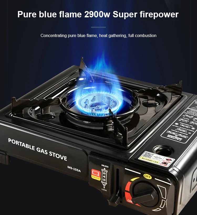 Portable Butane Gas Camping Stove with Windproof Burner for Outdoor ...