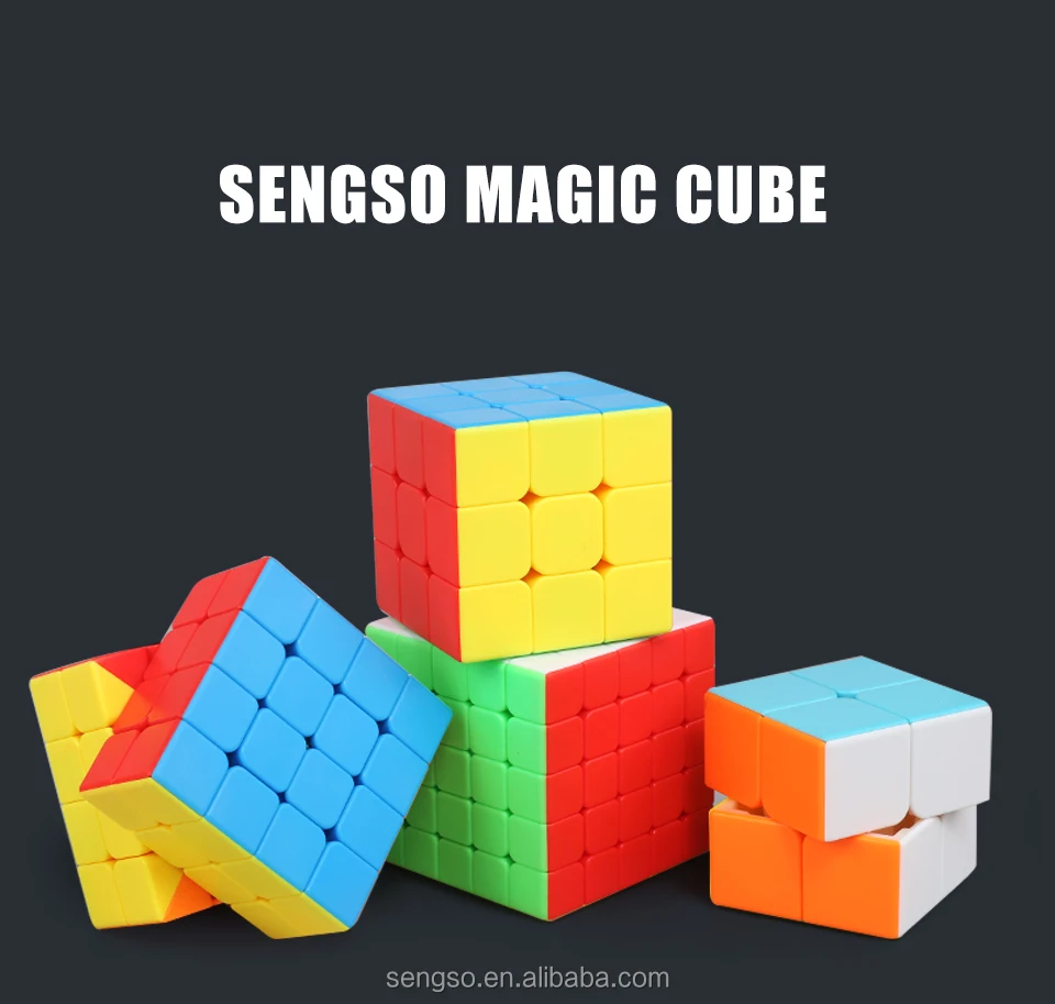 Sengso 5.5cm 3x3x3 Stickerless Smooth Colorful Magic Cube Puzzle Toys ...