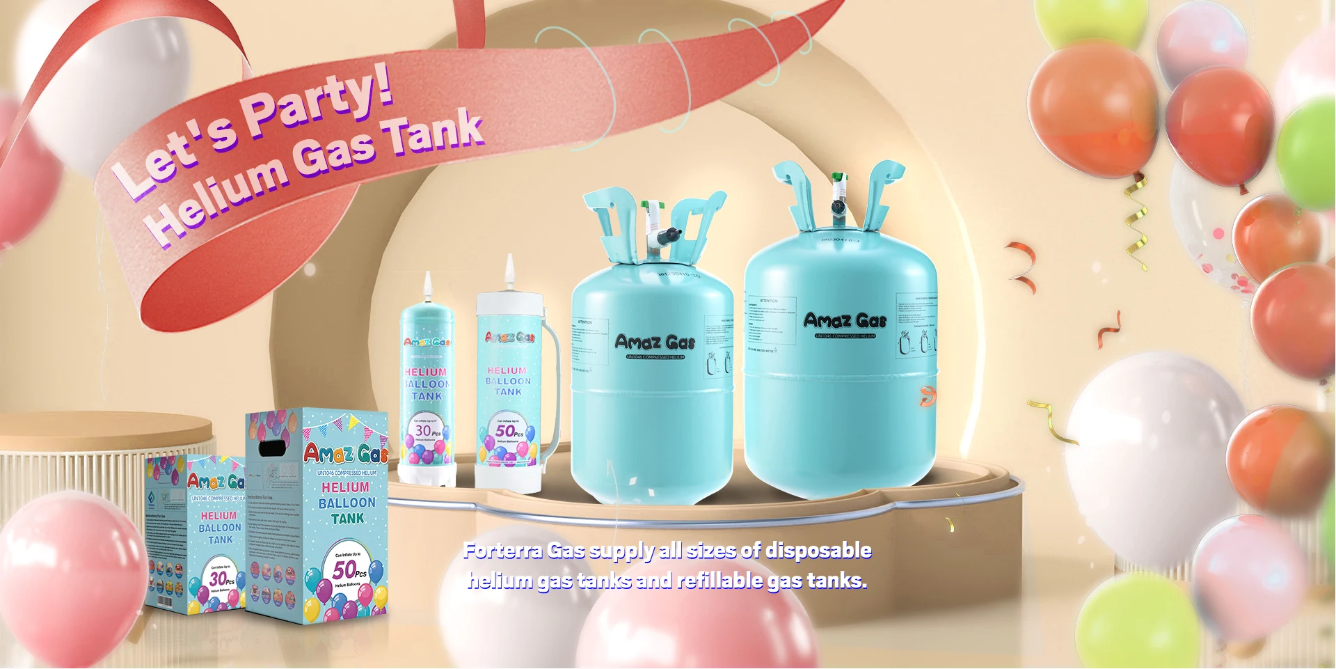 2.2L Disposable Helium Tanks - 99.9% Purity for Balloons