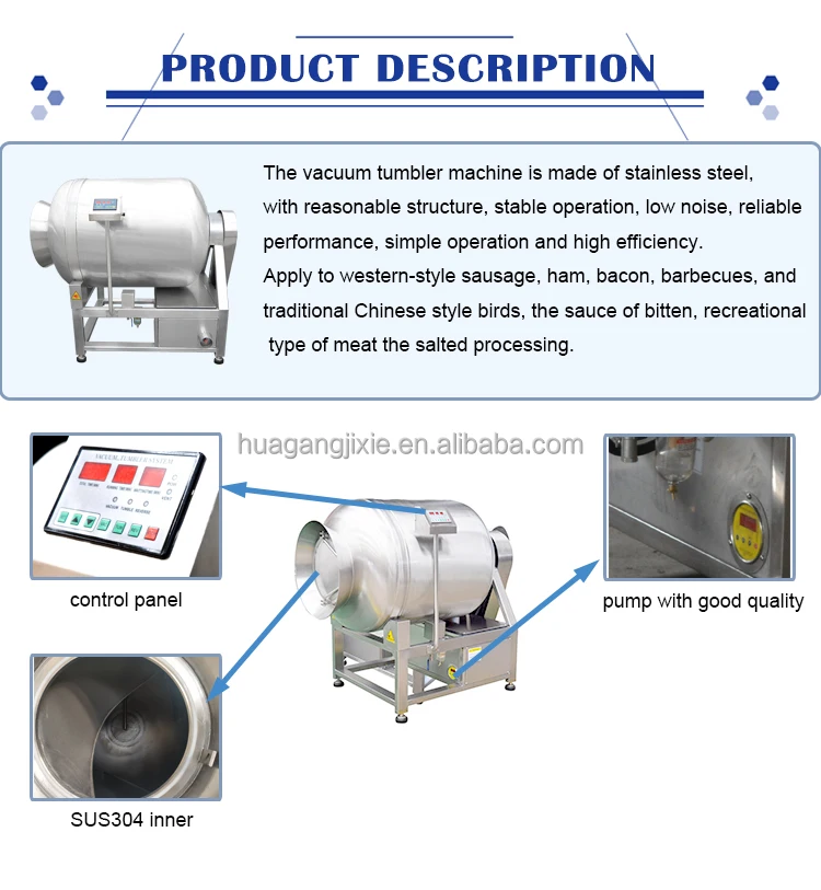 HUAGANG Machinery 100 Liter Vacuum Tumbling Marinator Beef Vacuum ...