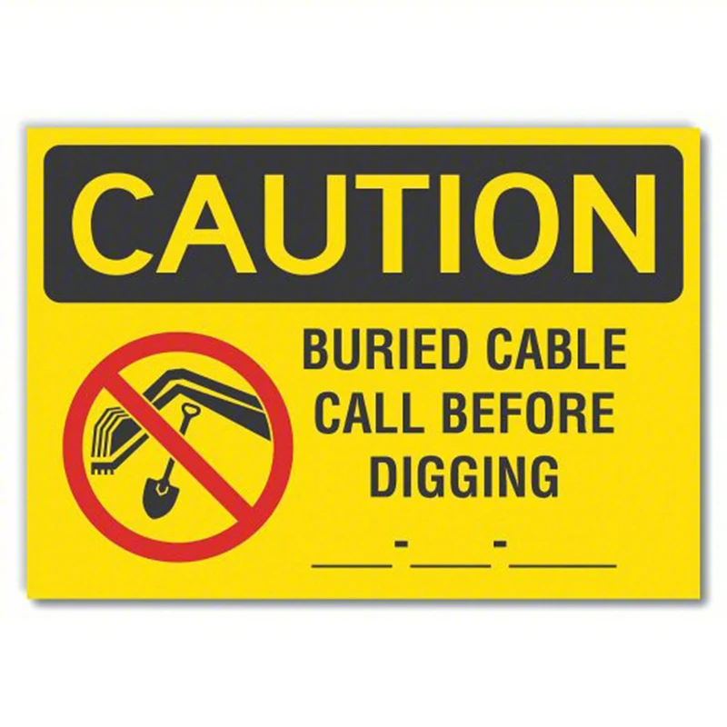 Electrical Safety Warning Sign Caution Buried Underground Cable Call ...