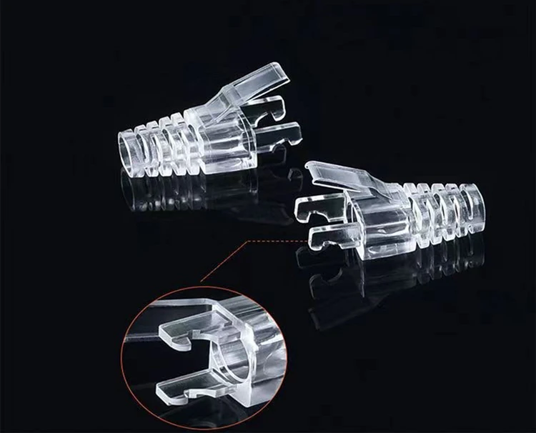cantell transparent rj45 connector boot cat6 cat 5e Modular plug boot ...