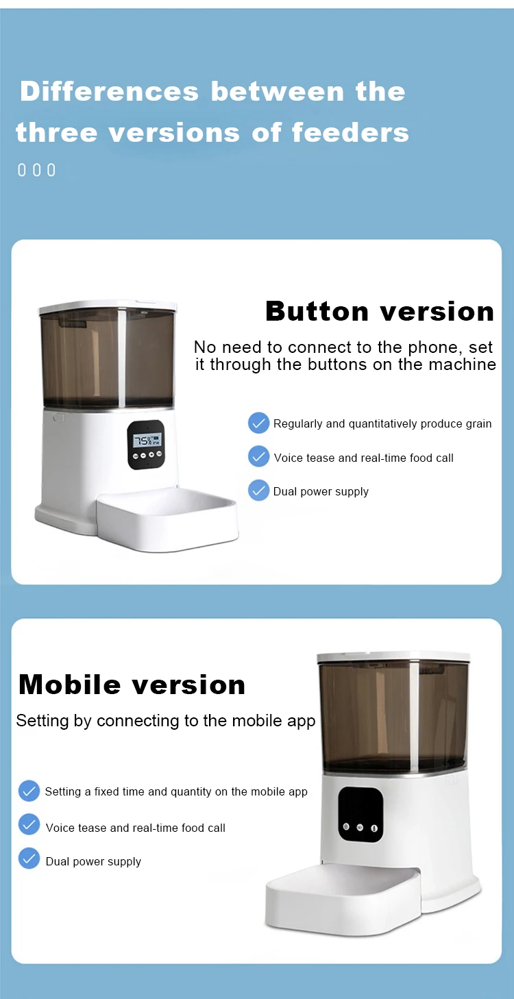 Wifi Remote Control Auto Cat Feeder Pet Bowls Feeder Smart Automatic Pet Feeder With 6l For Dog ...