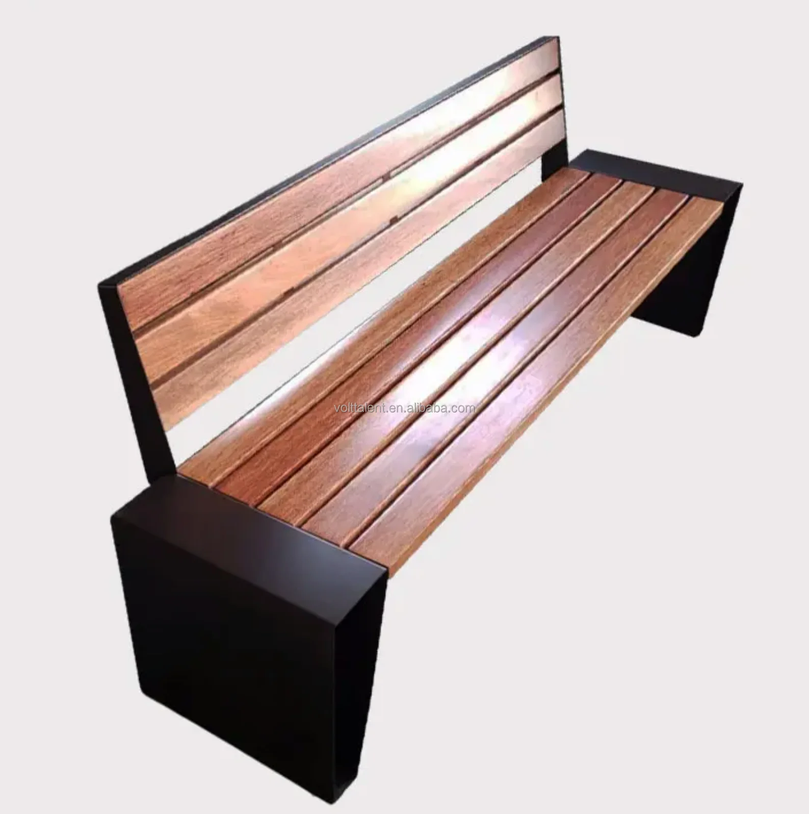 Street Light Pole High Mast Pole With Hot Garden Bench Bank With Wooden ...