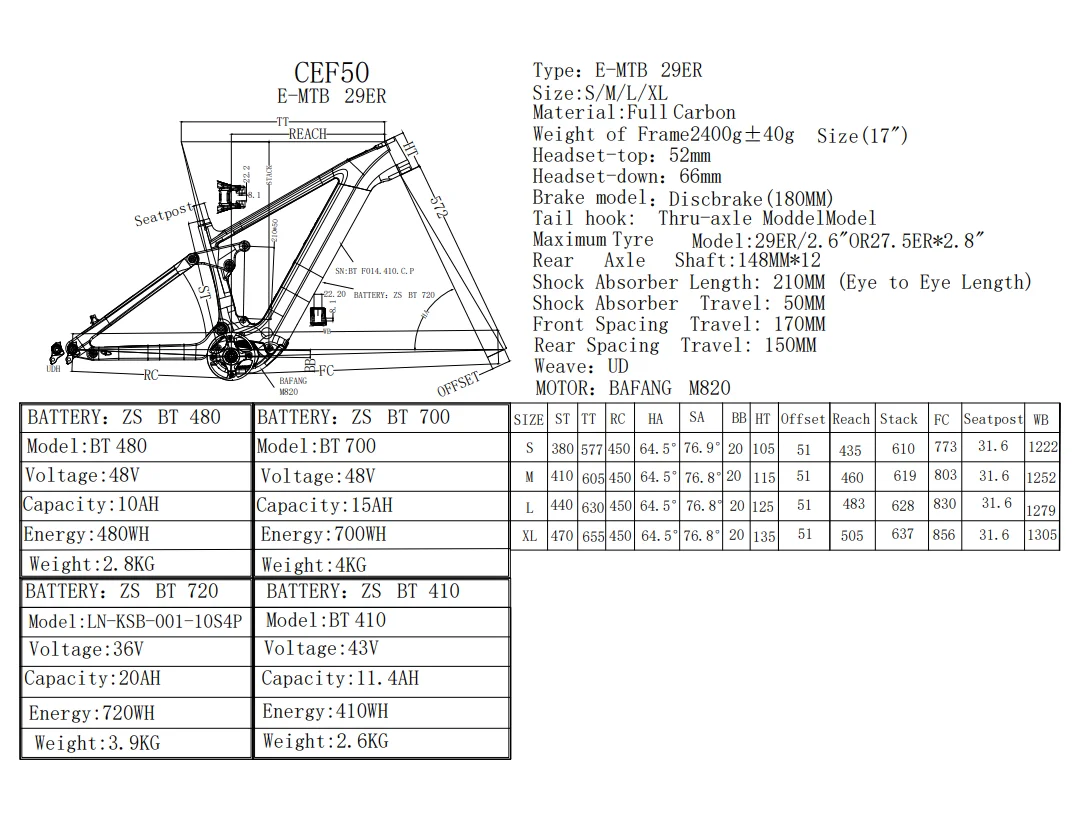 2025 New 29er Carbon E-Bike Frame - Full Suspension, Matte Fin Ish ...