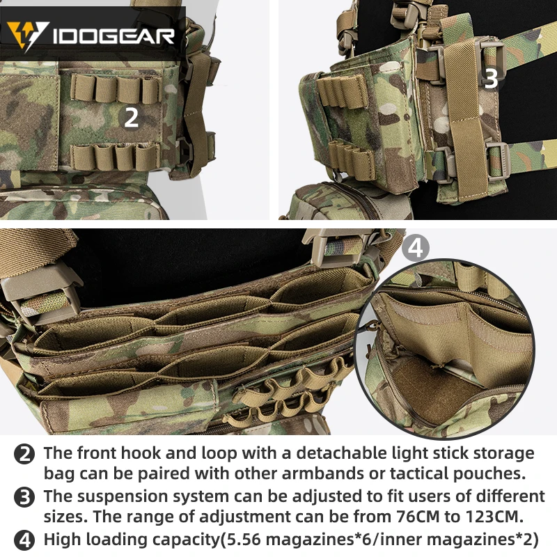 Idogear Tactical Chest Rig Hunting Vest Series Mk3 Multicam Tactical ...