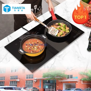 Home Appliance 2 Burner Cooking Zone Built-in Electric Double Induction ...
