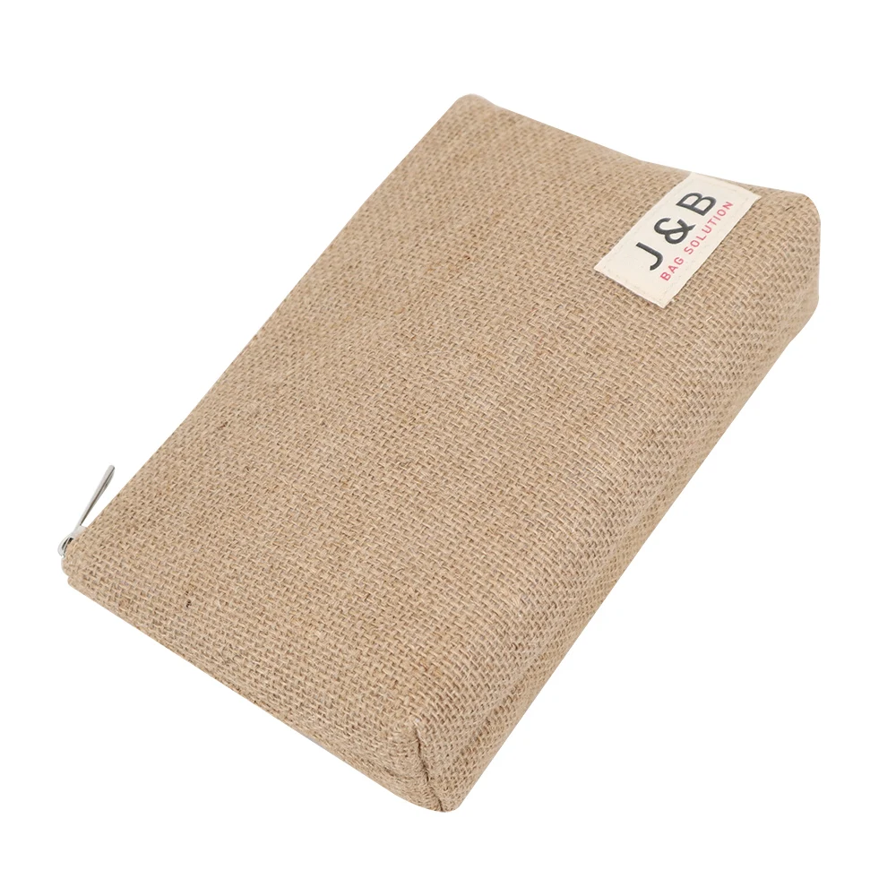 Waterproof Laminated Jute Zipper Pouch With Private Label Logo Custom ...
