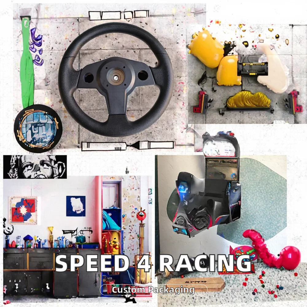 Speed 4 Steering Wheel Simulation Arcade Game Console Coin Operated ...