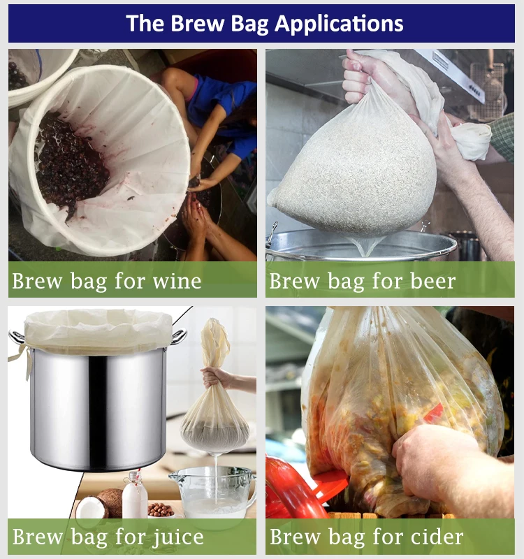 Nylon Polyester Mesh Food Grade Brew Filter Bag for BIB