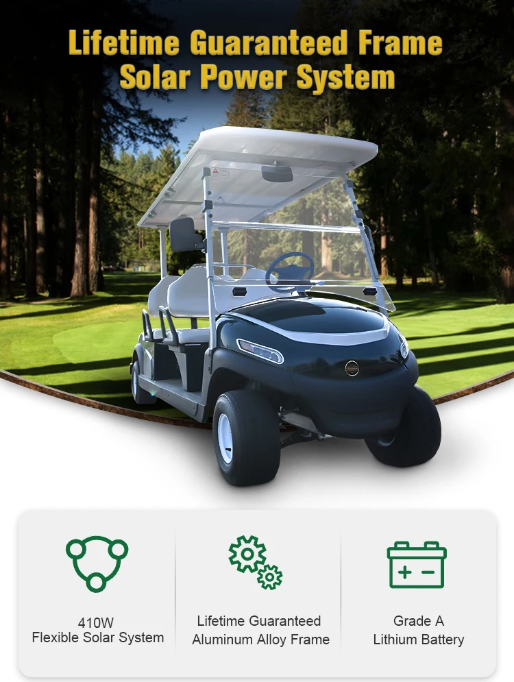 Lory Cart Large Storage Electric 4 Seats Golf Cart With Solar Panel ...