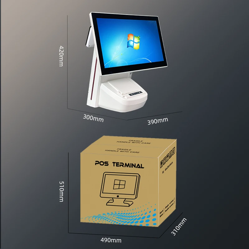 All in One POS with Dual Touch Screen and Thermal Printer