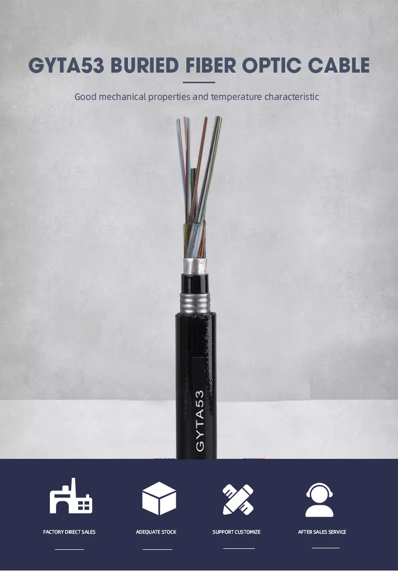 Outdoor Gyta53 Armoured 24 Core Fiber Optic Cable 96core Underground Optical Cable - Buy Outdoor ...